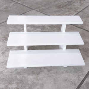 White 3-tier Riser Display Shelf: Figurine & Collectible Stand - Etsy