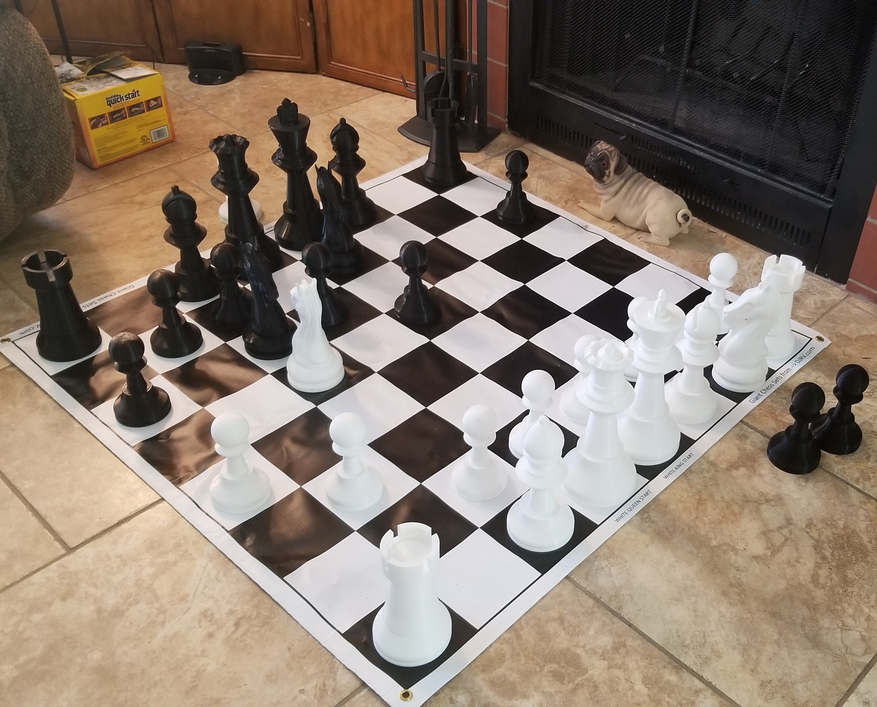 Giant 16 Chess Set With Roll up Chess Mat Kings Are - Etsy