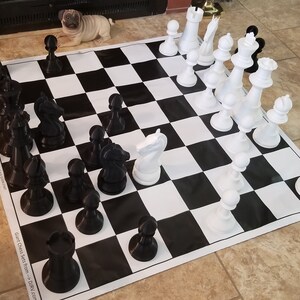 Giant 16" Chess Set With Roll-up Chess Mat - Kings Are 16-1/2 Inches ...