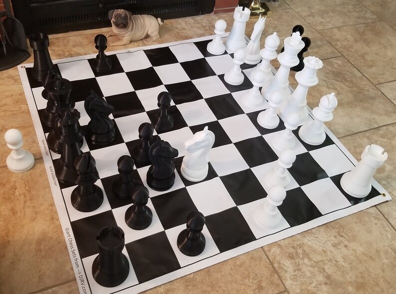 Giant 16 Chess Set With Roll up Chess Mat Kings Are - Etsy