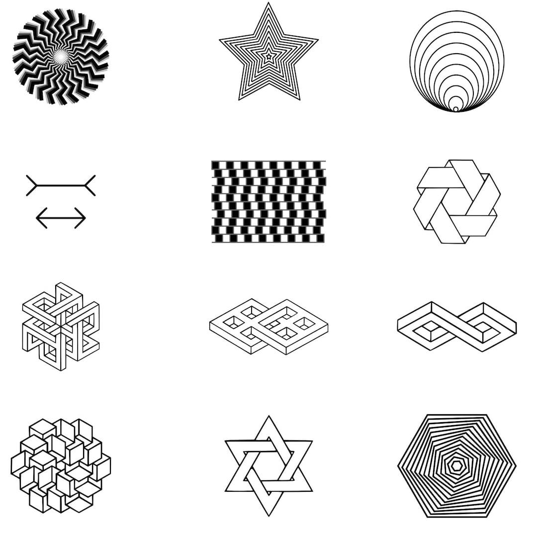 Optical Illusions 3 - 16 SVG Designs - Etsy