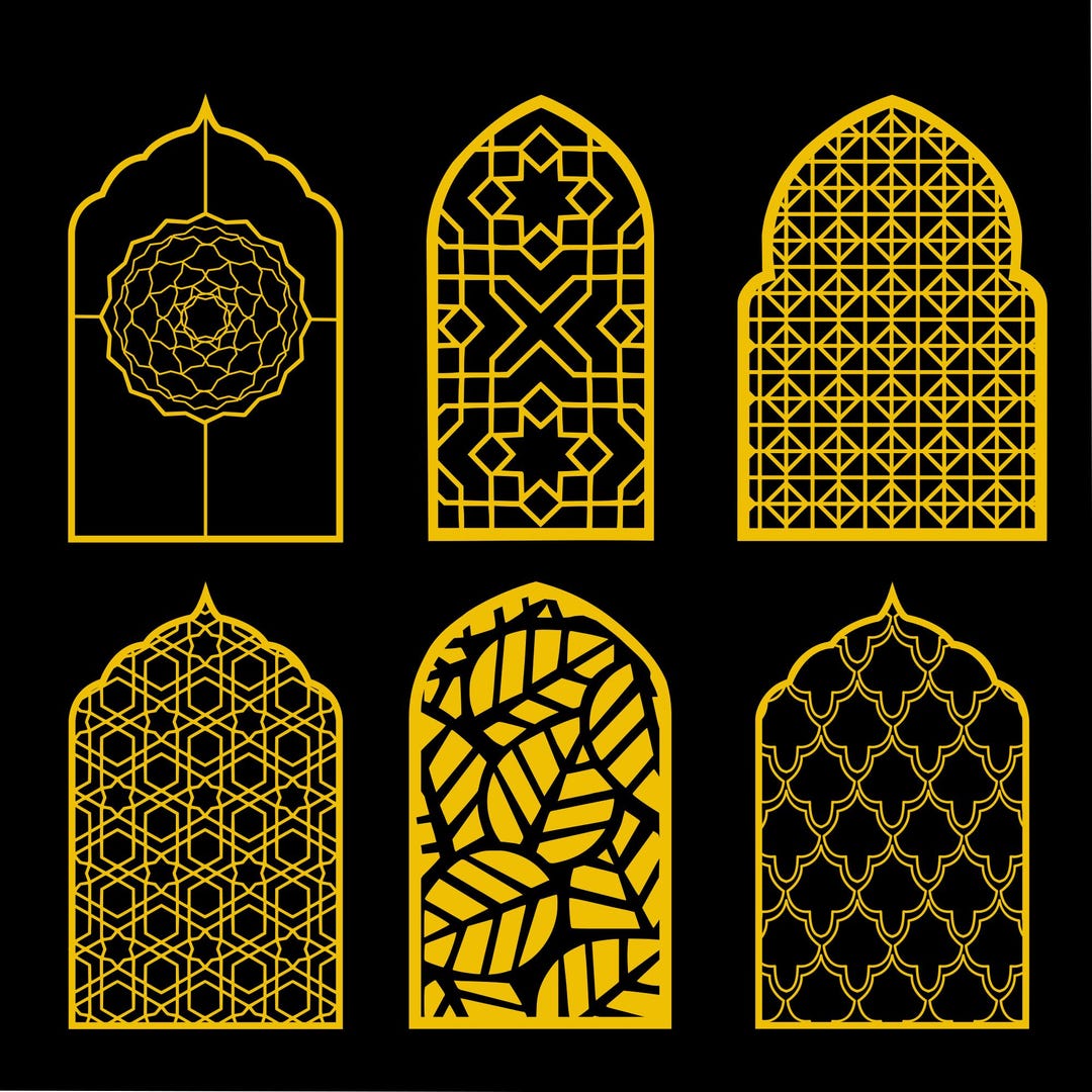 Arabic / Islamic Window Panels 2 - 6 SVG Designs - Etsy