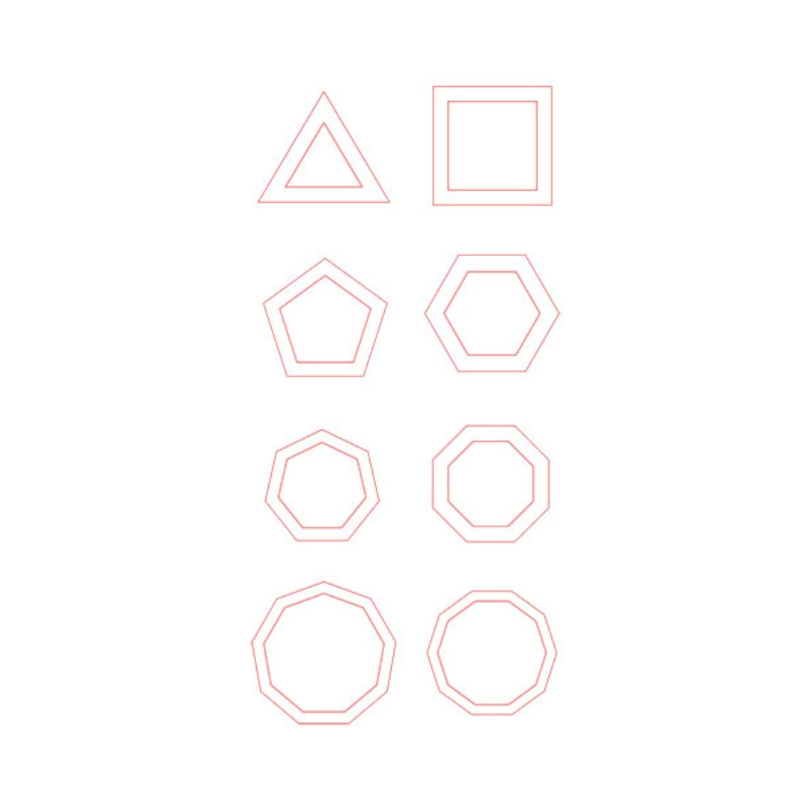 8 Polygons / Euclidean Shapes SVG File Laser Cut Photo - Etsy