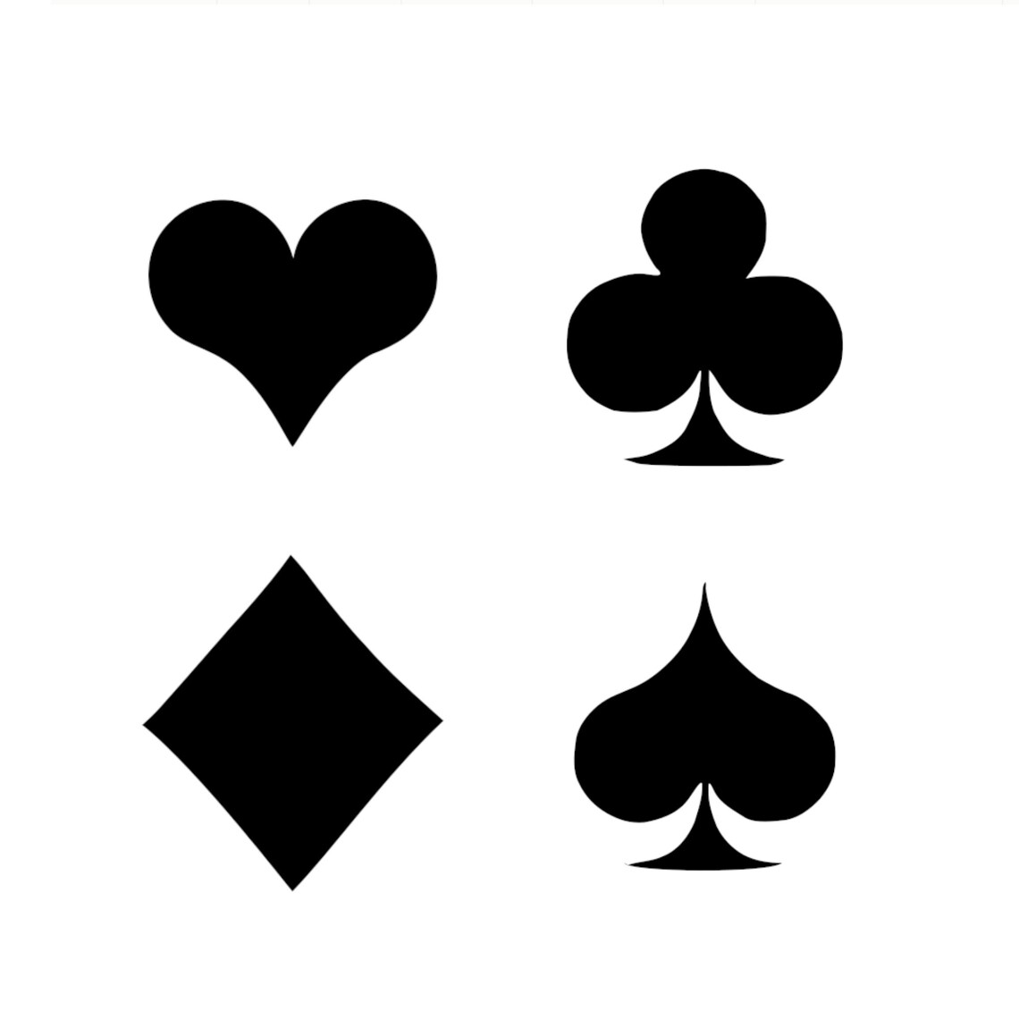 Playing Card Symbols - Hearts, Diamond, Club, Spade - Etsy