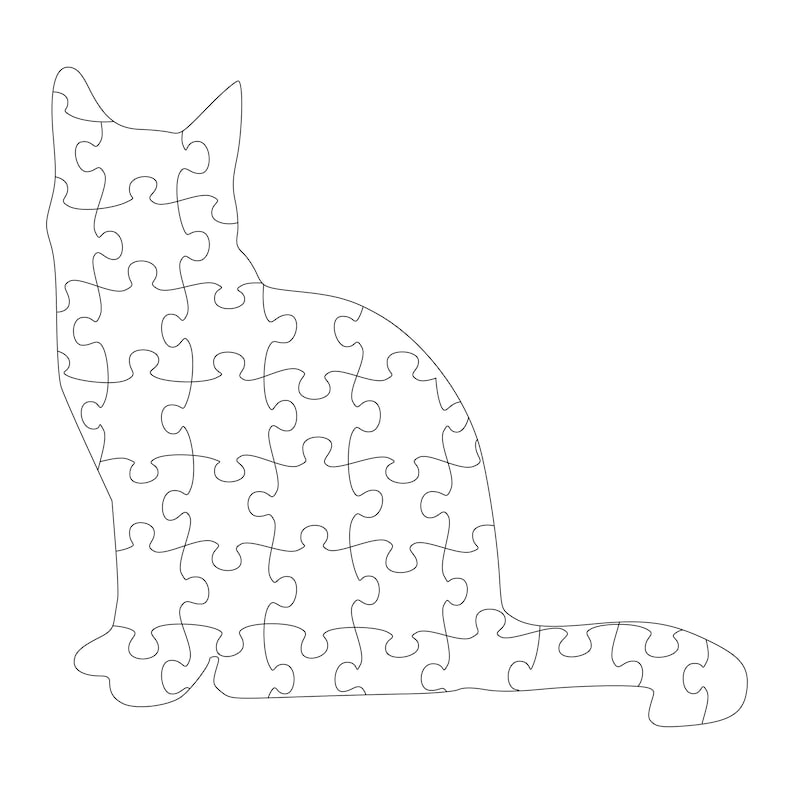 Cat Puzzle Template SVG Digital File Suitable for Laser / Wood Cutter ...