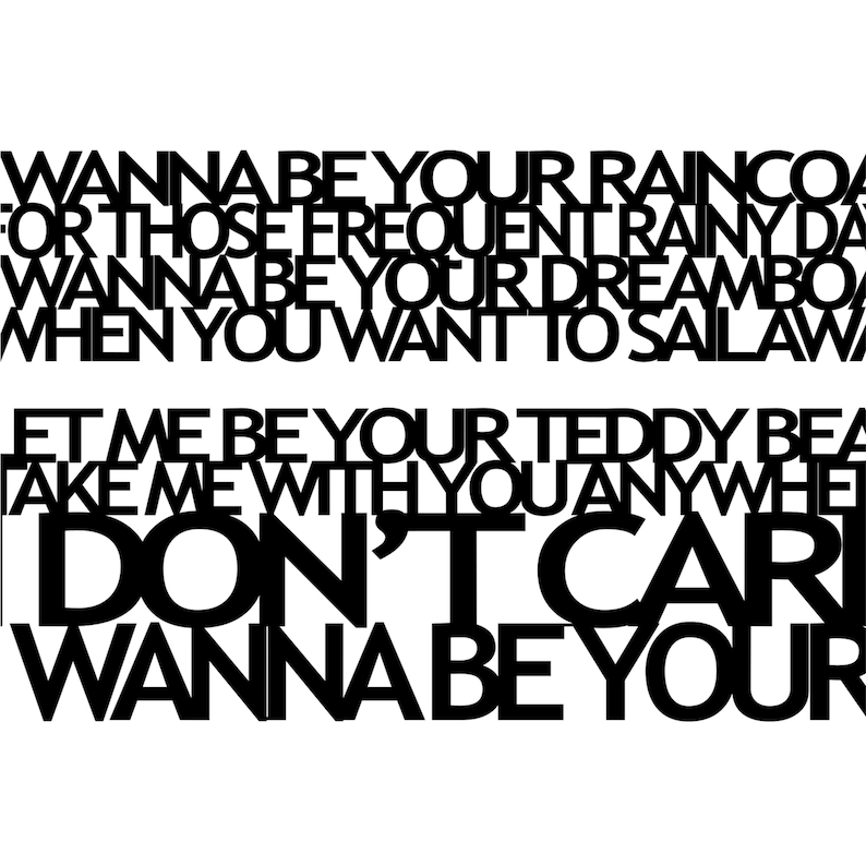 I Wanna Be Yours John Cooper Clarke SVG Word Art Perfect - Etsy