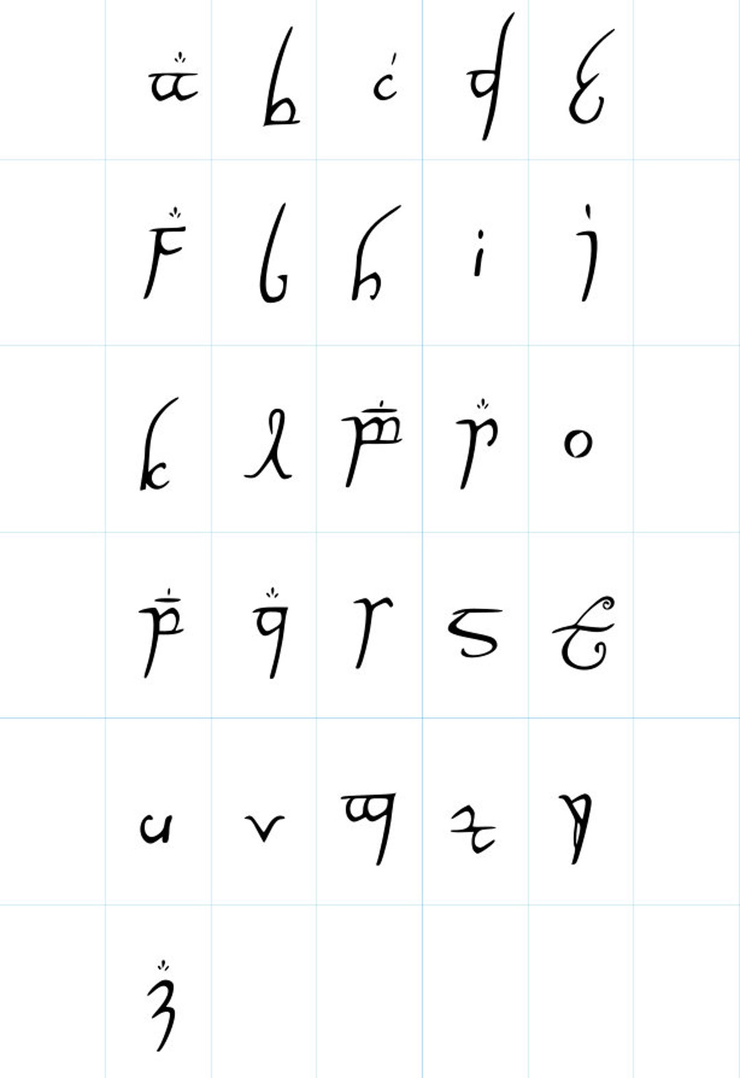Elvish Script Alphabet Vector And Embroidery Files 52 PES SVG