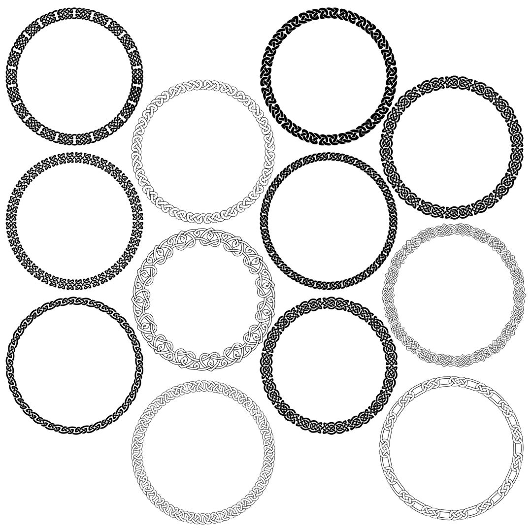 Celtic Circular Bands - 12 PES / SVG Designs - Etsy
