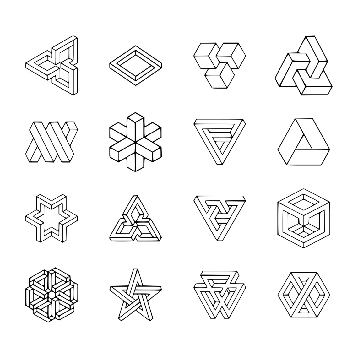 Optical Illusions 16 SVG Designs | Etsy