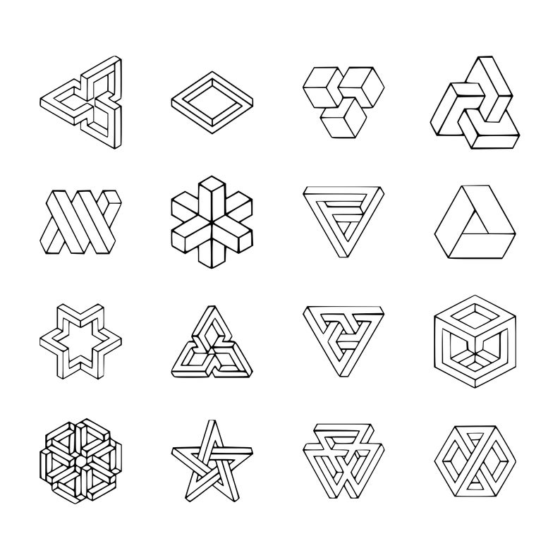 Optical Illusions 16 SVG Designs | Etsy