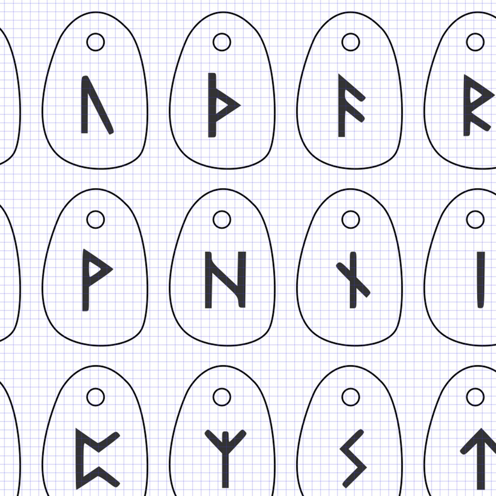 Elder Futhark Runes Ear Ring Templates 24 SVG Symbols - Etsy