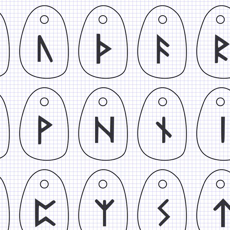 Elder Futhark Runes Ear Ring Templates 24 SVG Symbols - Etsy