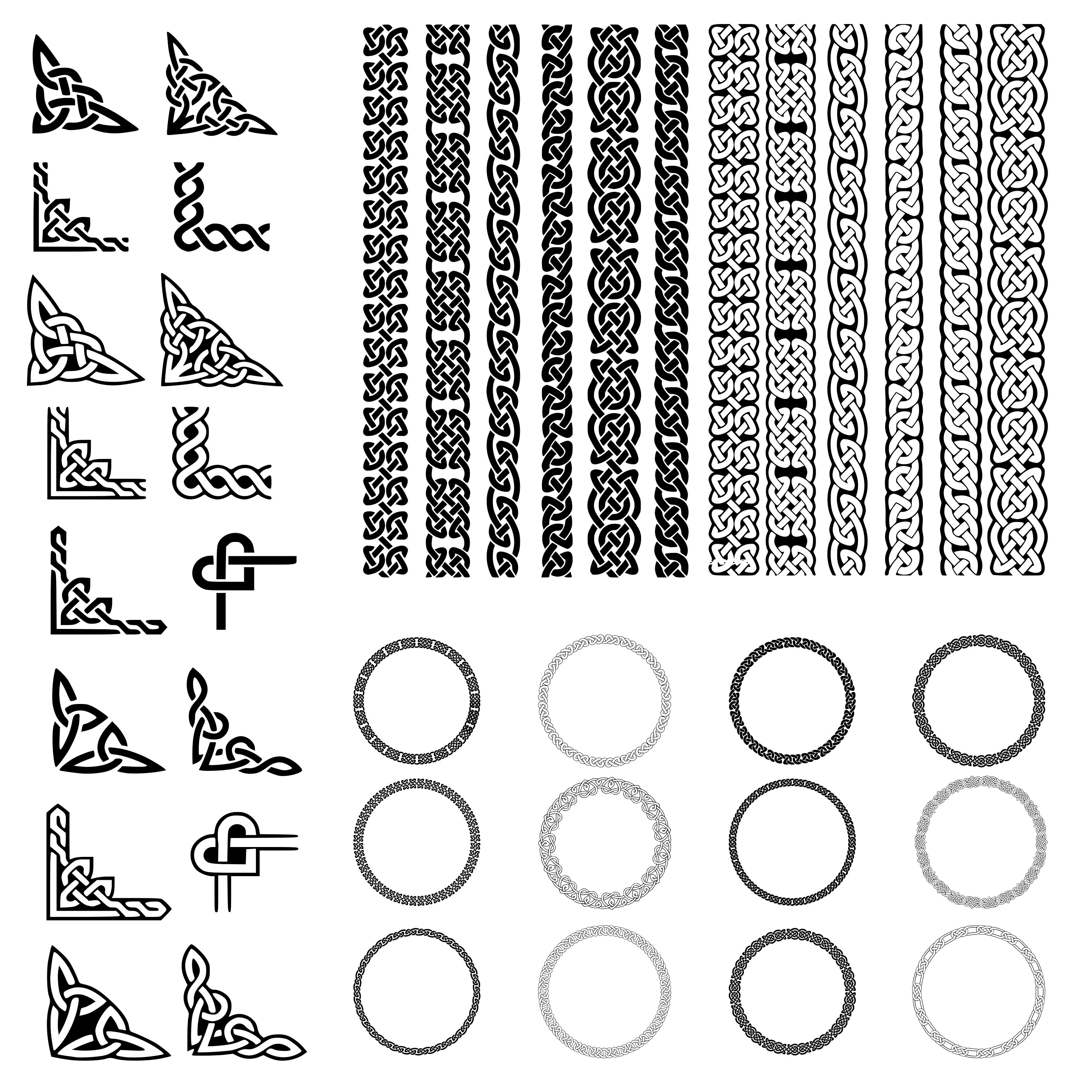 Celtic Mega Pack 12 Circular Bands 16 Corners and 12 Bands - Etsy Australia