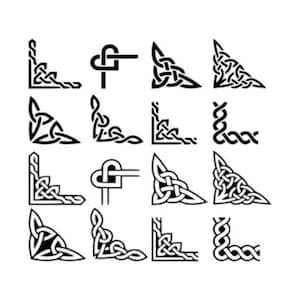 Celtic Mega Pack - 12 Circular Bands, 16 Corners and 12 Bands - SVG ...