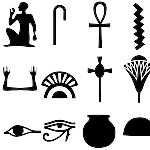 Egyptian Hieroglyphics Set - 44 Separated SVG Designs, Including Anubis ...