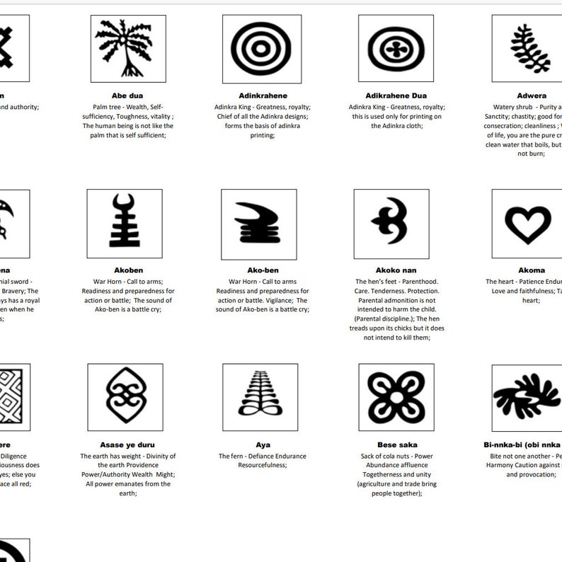 Adinkra Symbols Pack 1 22 SVG Designs - Etsy