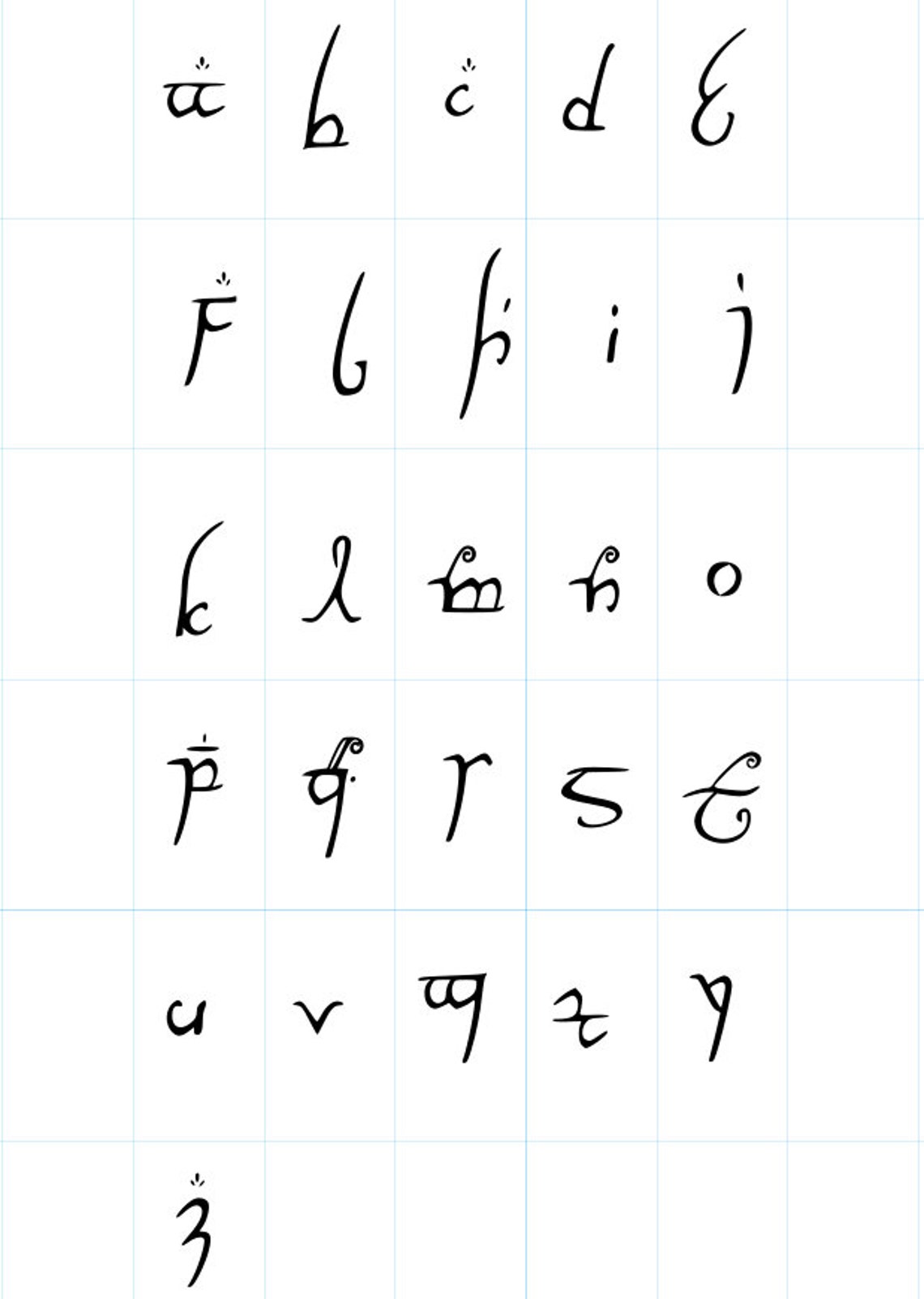Elvish Script Alphabet Vector and Embroidery Files - 52 PES / SVG ...