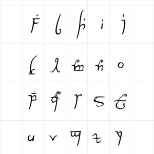 Elvish Script Alphabet Vector and Embroidery Files - 52 PES / SVG ...