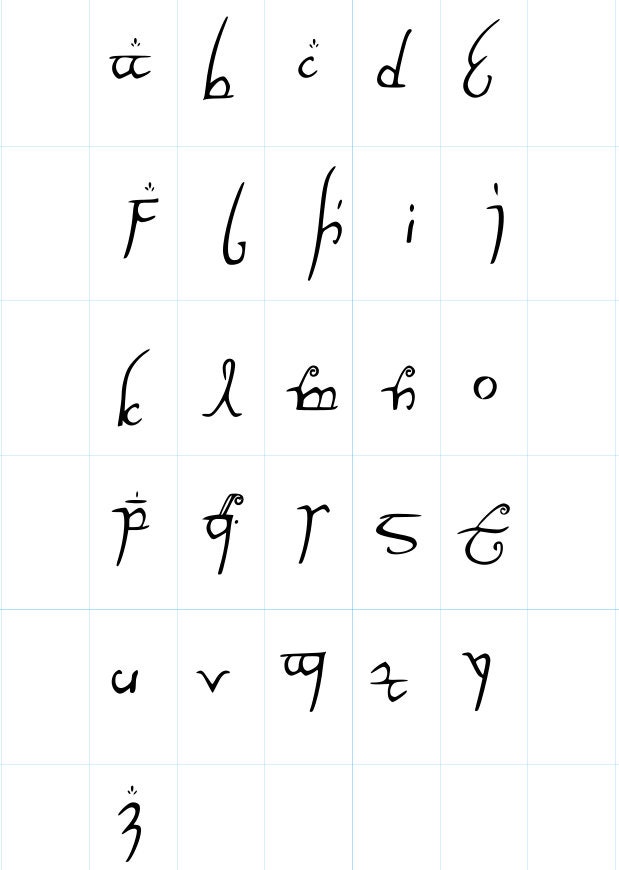 Elvish Script Alphabet Vector and Embroidery Files - 52 PES / SVG ...