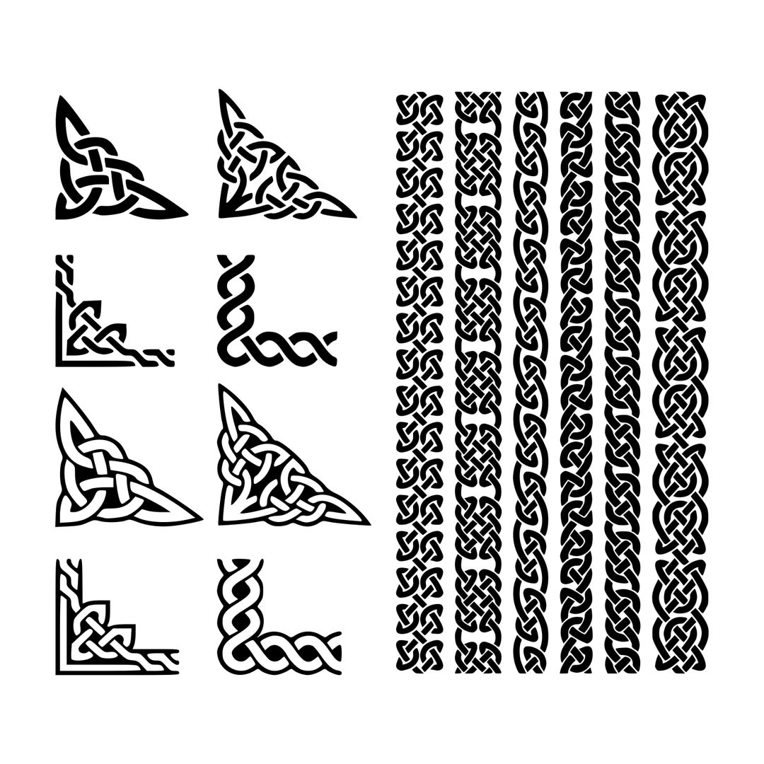 Celtic Corners (8) and Celtic Bands (6) Pack - 14 Separated SVG / PES / PNG Designs - Etsy