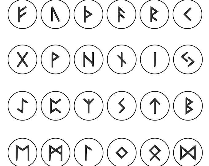 Elder Futhark Runes - 24 SVG Symbols - Etsy