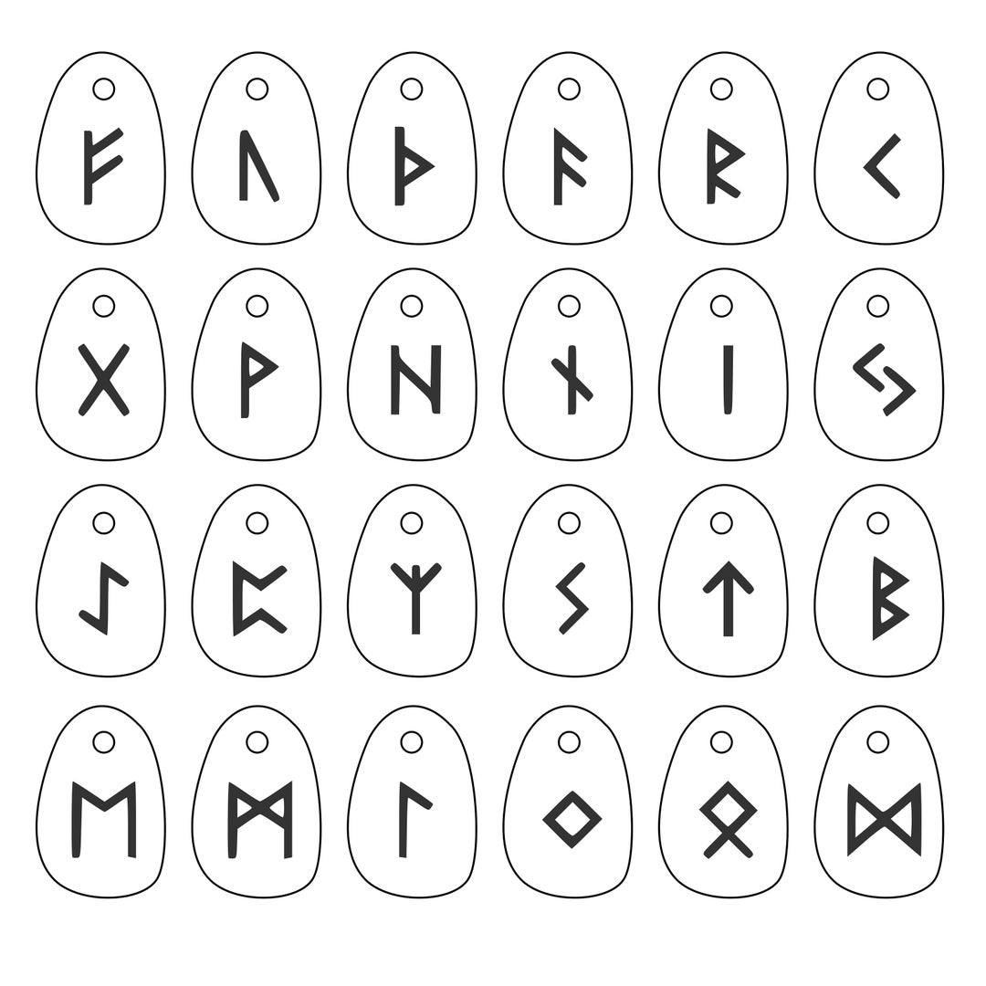 Elder Futhark Runes Ear Ring Templates - 24 SVG Symbols - Etsy