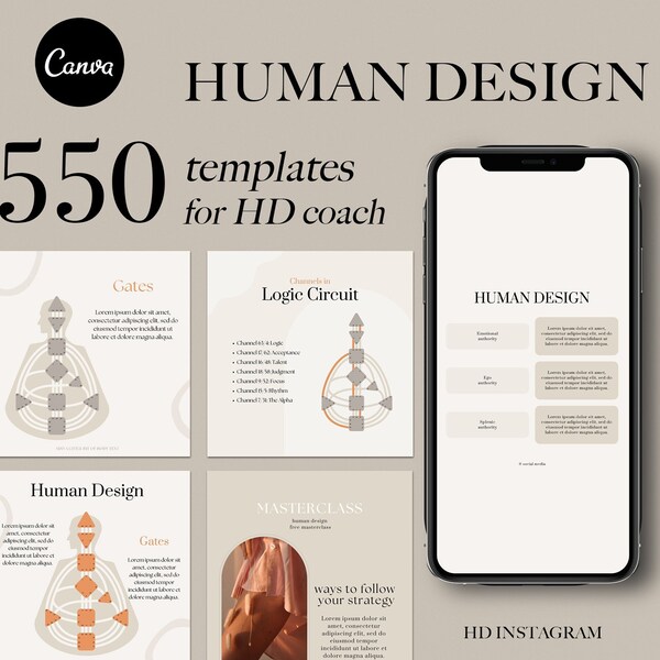 Human Design Workbook, Bodygraph, HD Canva Template, Human Design ...