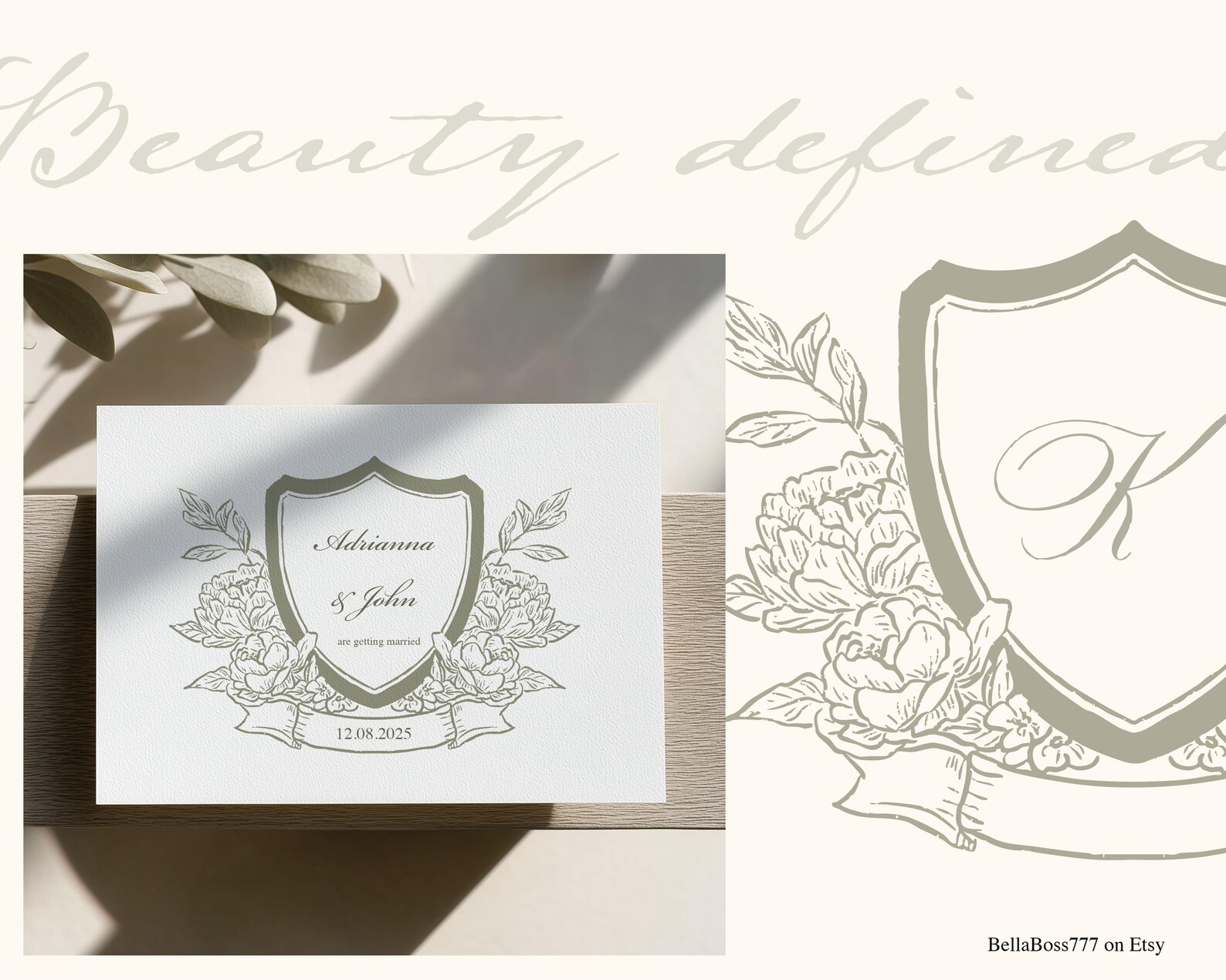 Crest Logo Clipart, Fine Art, Crest Line Art, Floral Frames, Wedding ...