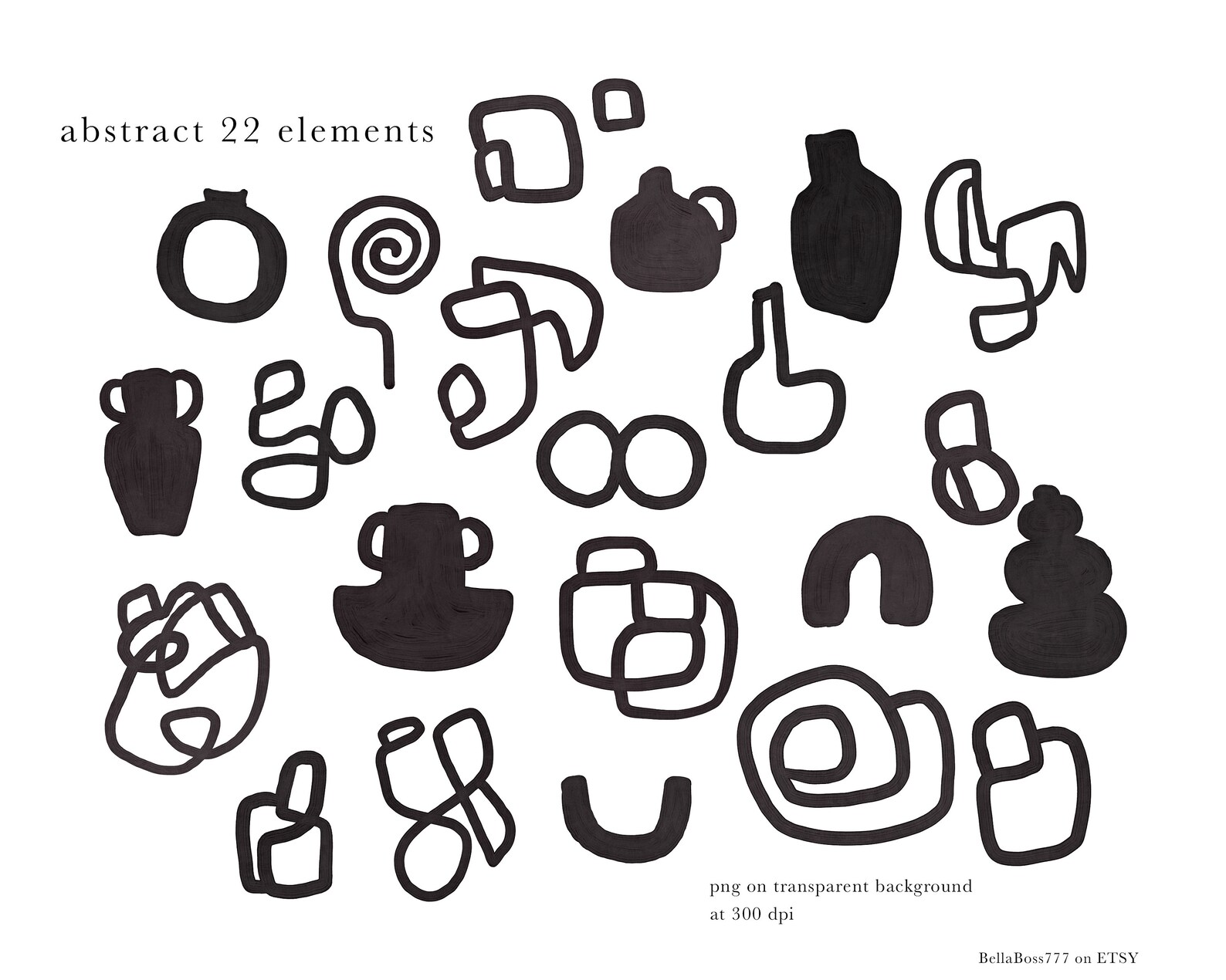 Abstract Shapes, Watercolor PNG, Abstract Cutout, Shapes Clipart, Line ...