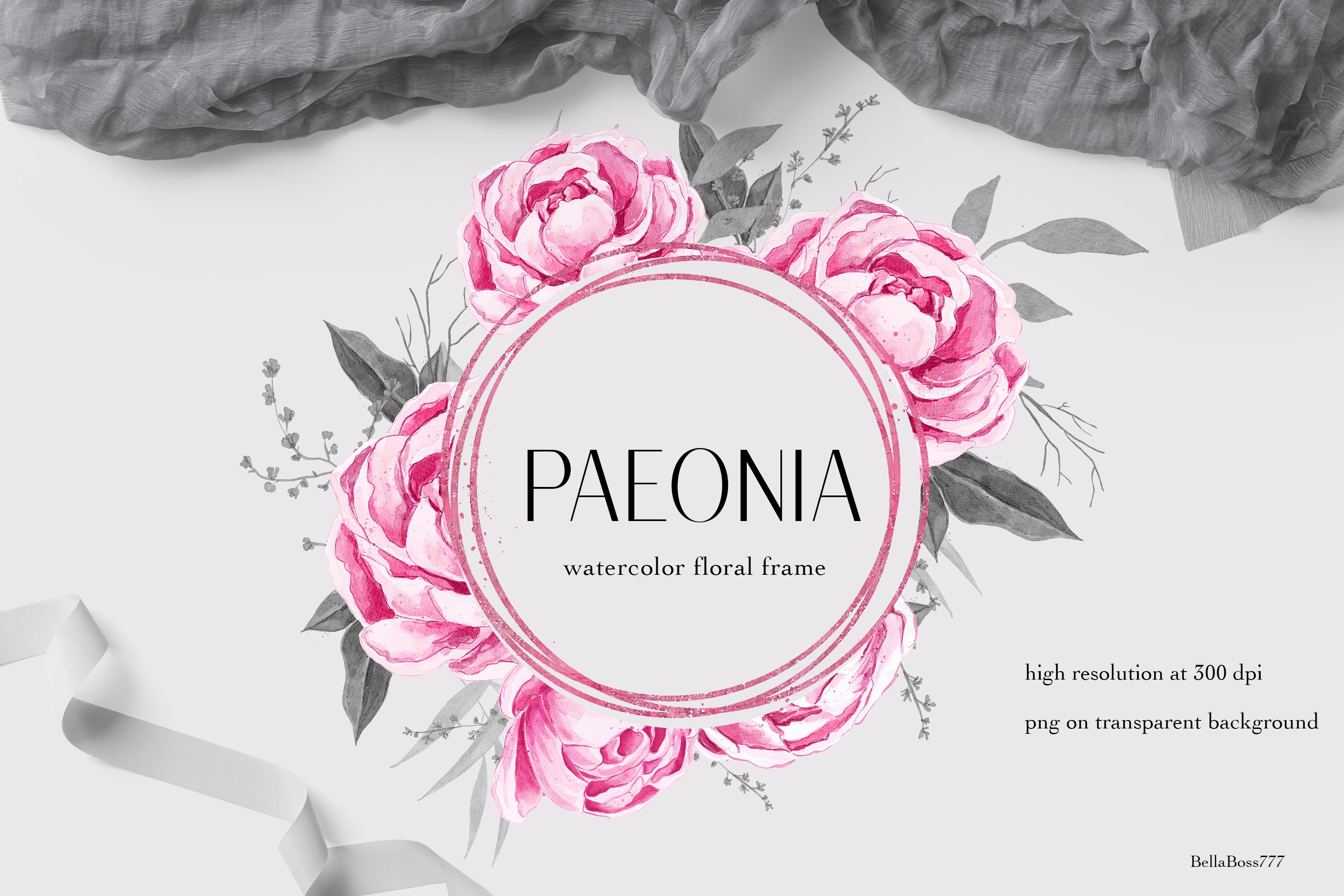 Peony Wreath Watercolor Peony Pink Flowers Wedding Clipart - Etsy