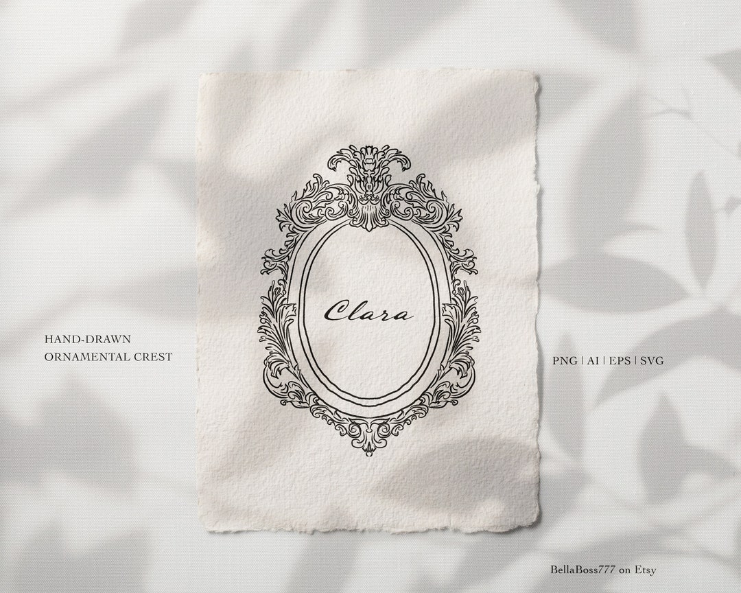 Vintage Wedding Crest, Wedding Frame Clipart, Fine Art, Line Art, Logo ...
