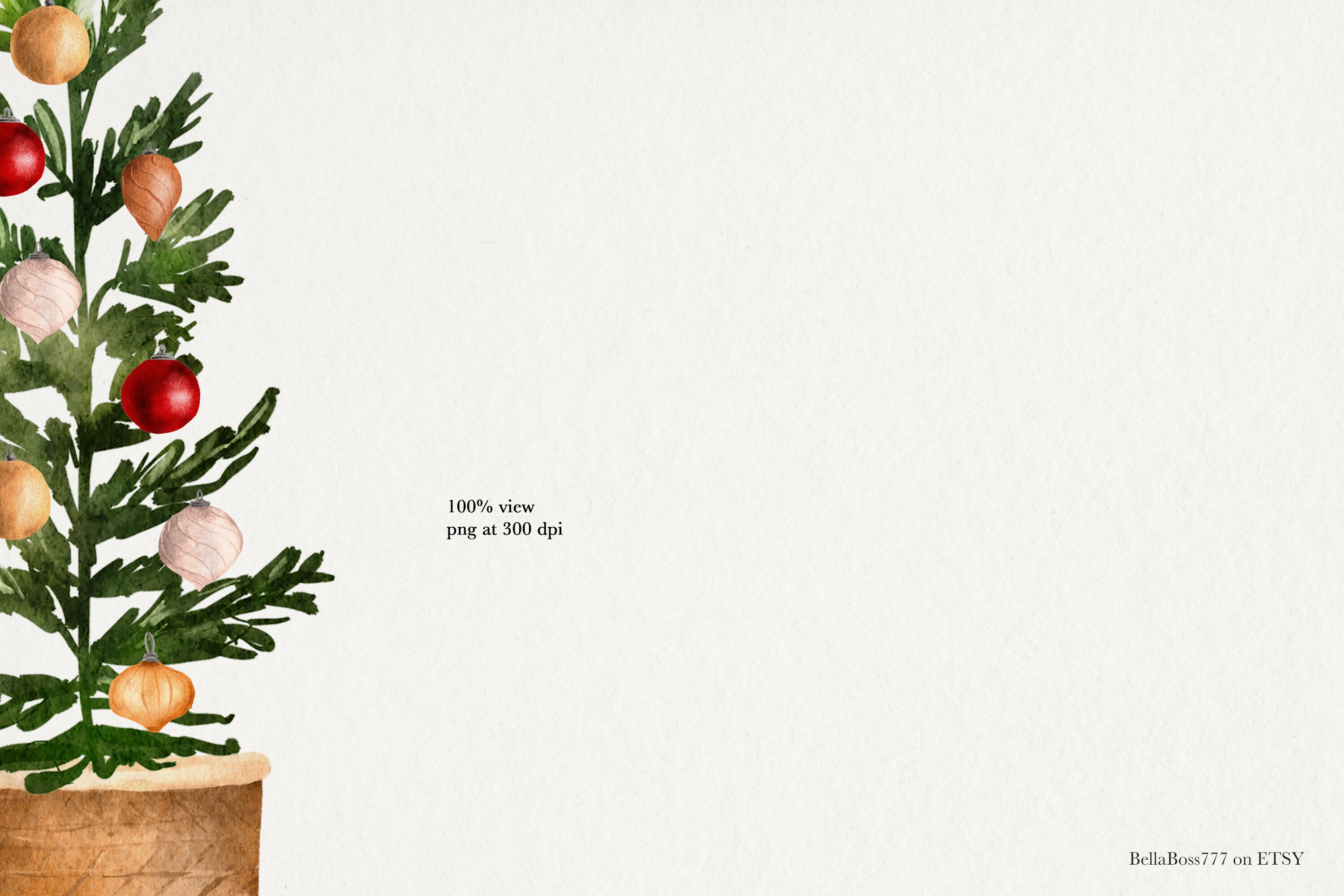 Christmas Clipart, Winter Clipart, Christmas Tree Clipart, Greenery ...