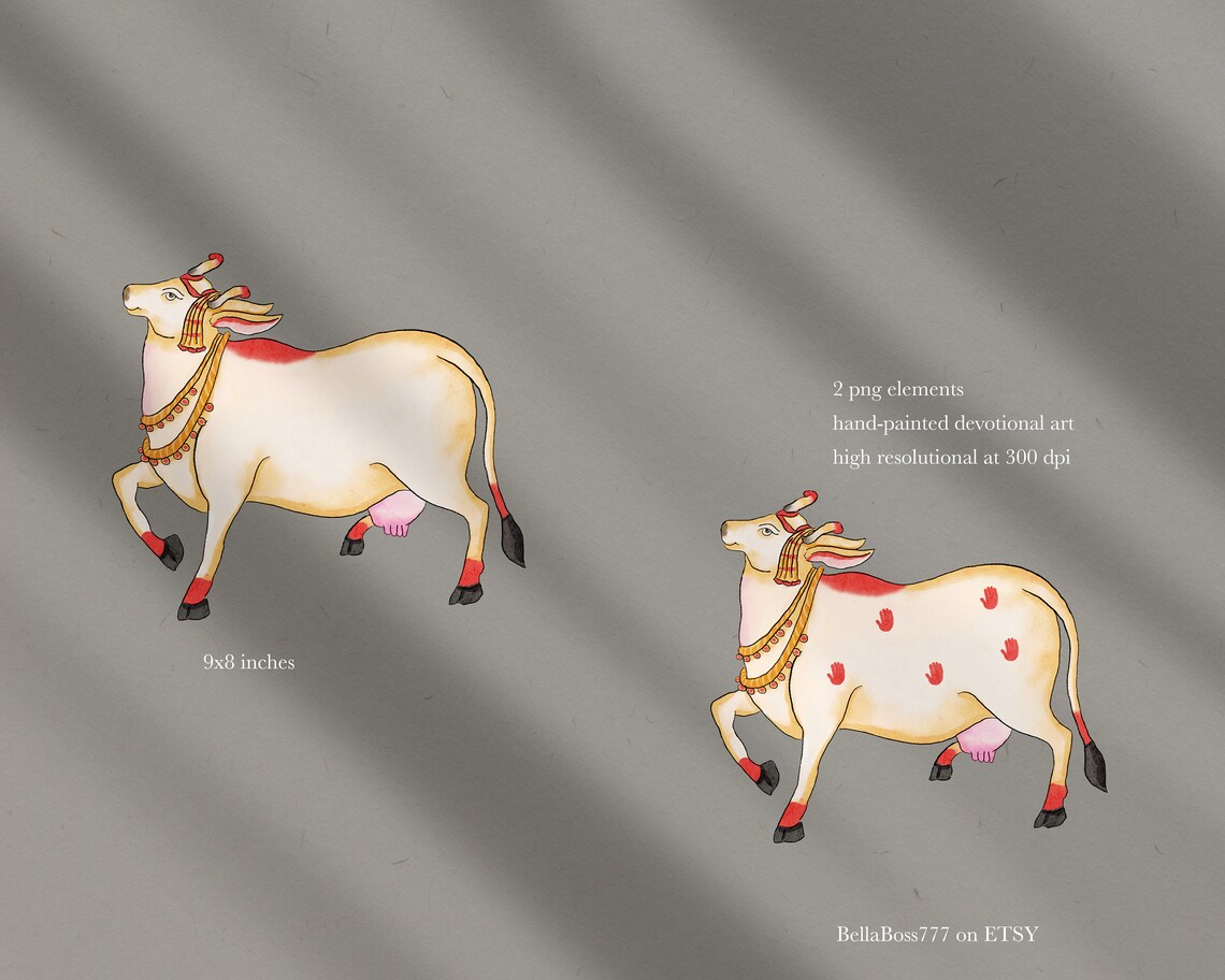 Gomatha Clipart Kamadhenu Indian Cow Clipart Hindu God - Etsy