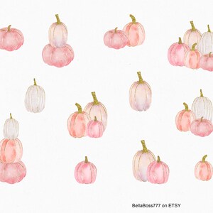 Pink Pastel Pumpkins, Baby Shower Clipart, Fall Clipart, Autumn Clipart ...