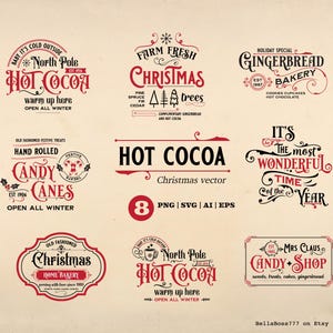 Farmhouse Christmas Svg, Hot Cocoa Svg, Mrs Claus Svg, Christmas Bakery ...