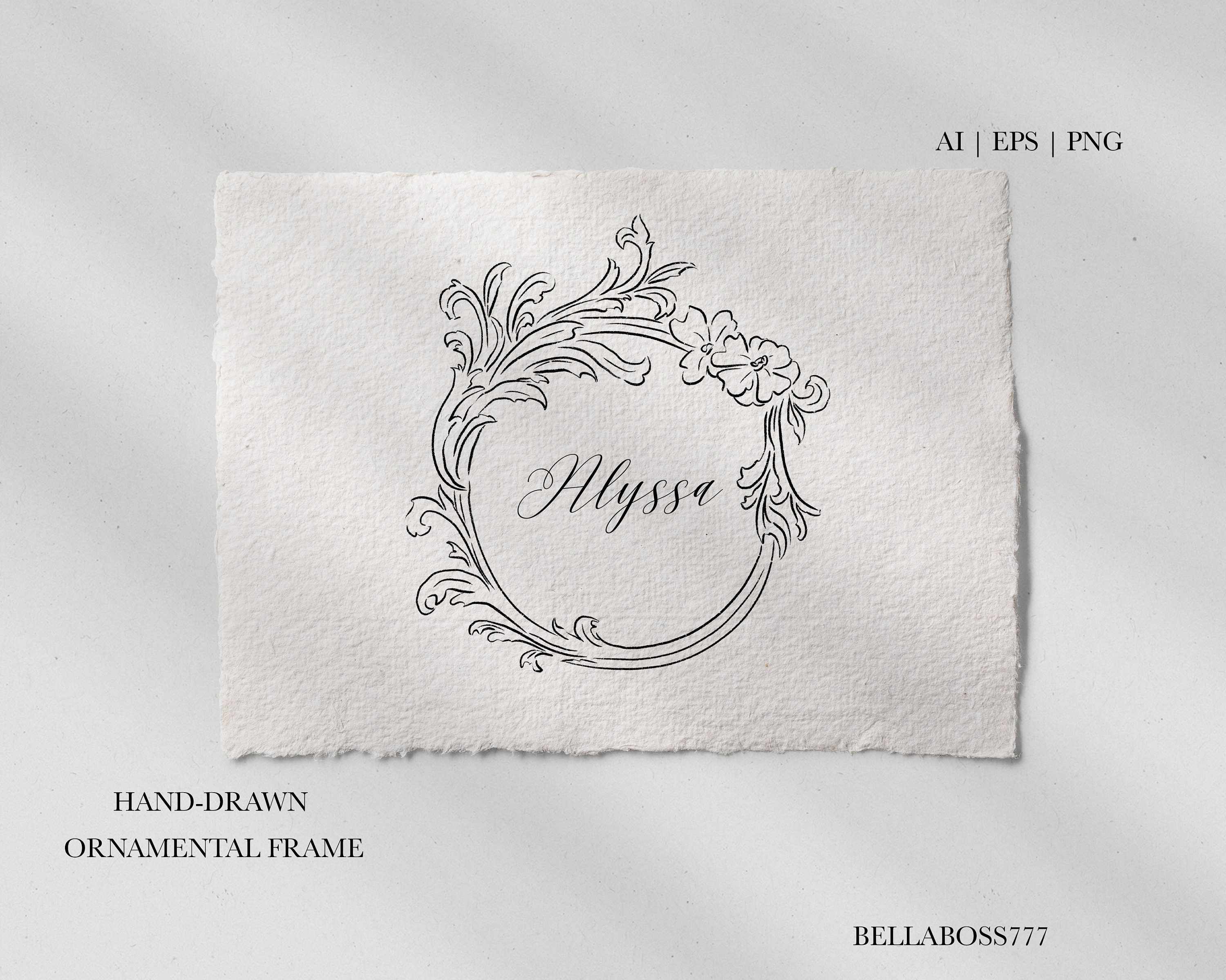 Wedding Wreath Clipart, Fine Art, Line Art, Logo Clipart, Wedding Crest ...