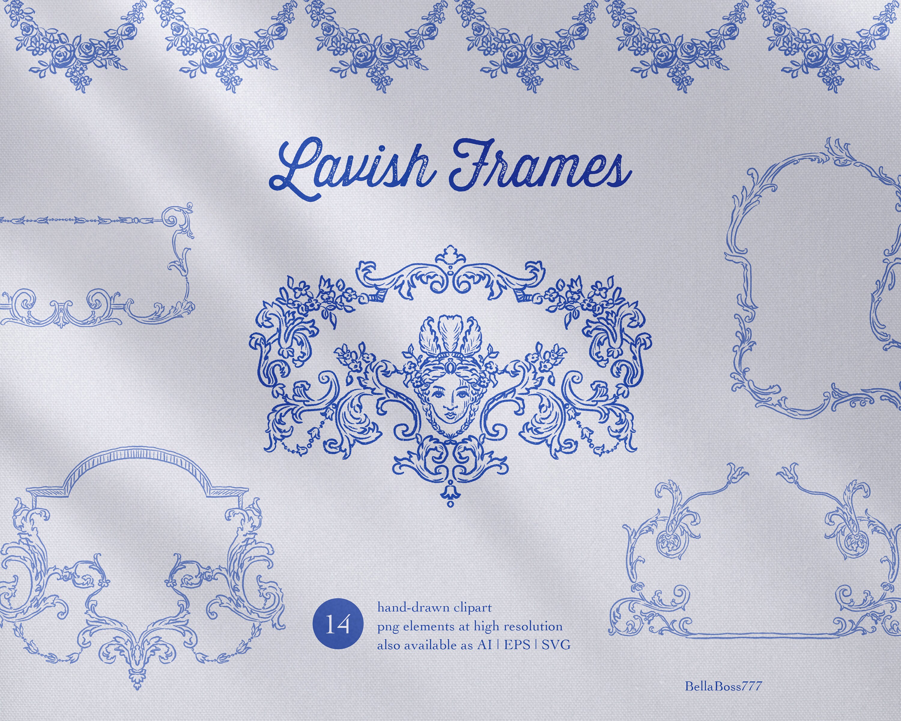 Wedding Crest Clipart, Baroque Frames, Rococo, Ornamental Frame ...
