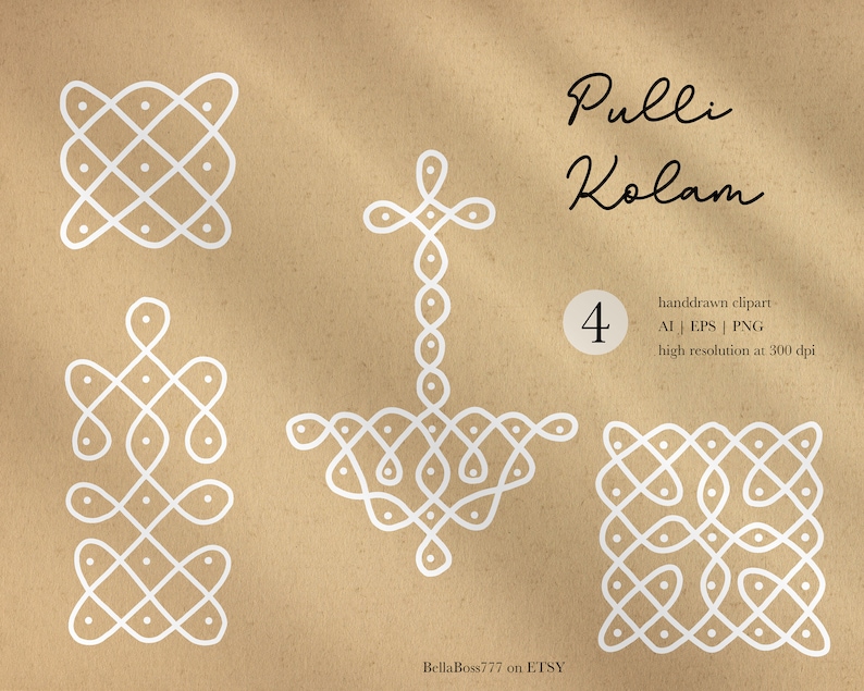 Kolam Clipart, Geometric Clipart, Line Art, Hindu Kolam, Muggu ...