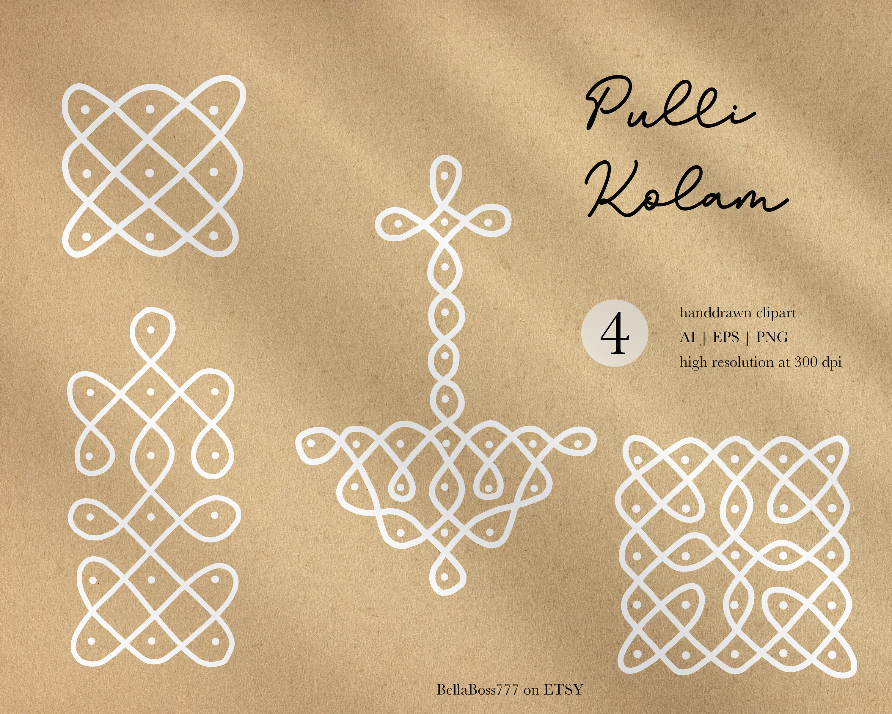 Kolam Clipart, Geometric Clipart, Line Art, Hindu Kolam, Muggu ...