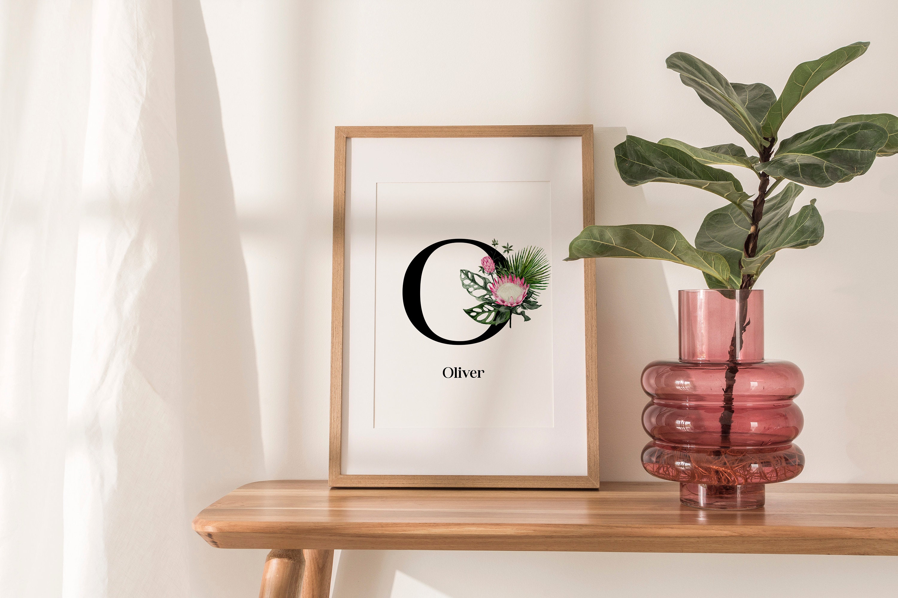 Floral Alphabet Tropical Flowers Alphabet Clipart Tropical - Etsy