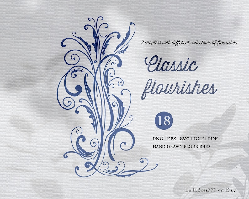 Vintage Flourish SVG, Swirl SVG, Decorative Svg, Flourish Svg, Ornamental, Vine Svg, Vector ...
