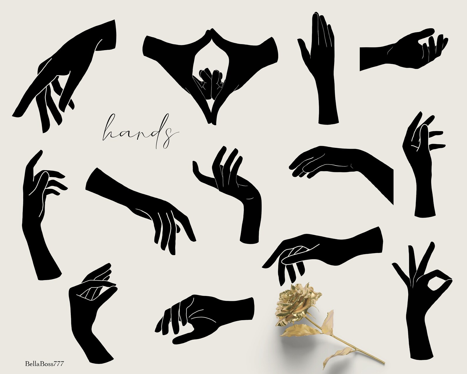 Hands Clipart, Yoni Hand PNG, Zodiac Sign, Alchemy Clipart, Spiritual ...