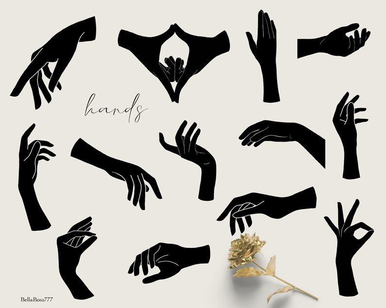 Hands Clipart, Yoni Hand PNG, Zodiac Sign, Alchemy Clipart, Spiritual ...