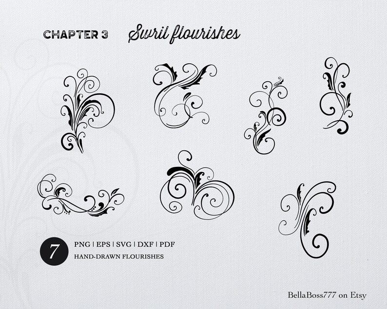 Vintage Flourish SVG, Swirl SVG, Decorative Svg, Flourish Svg ...