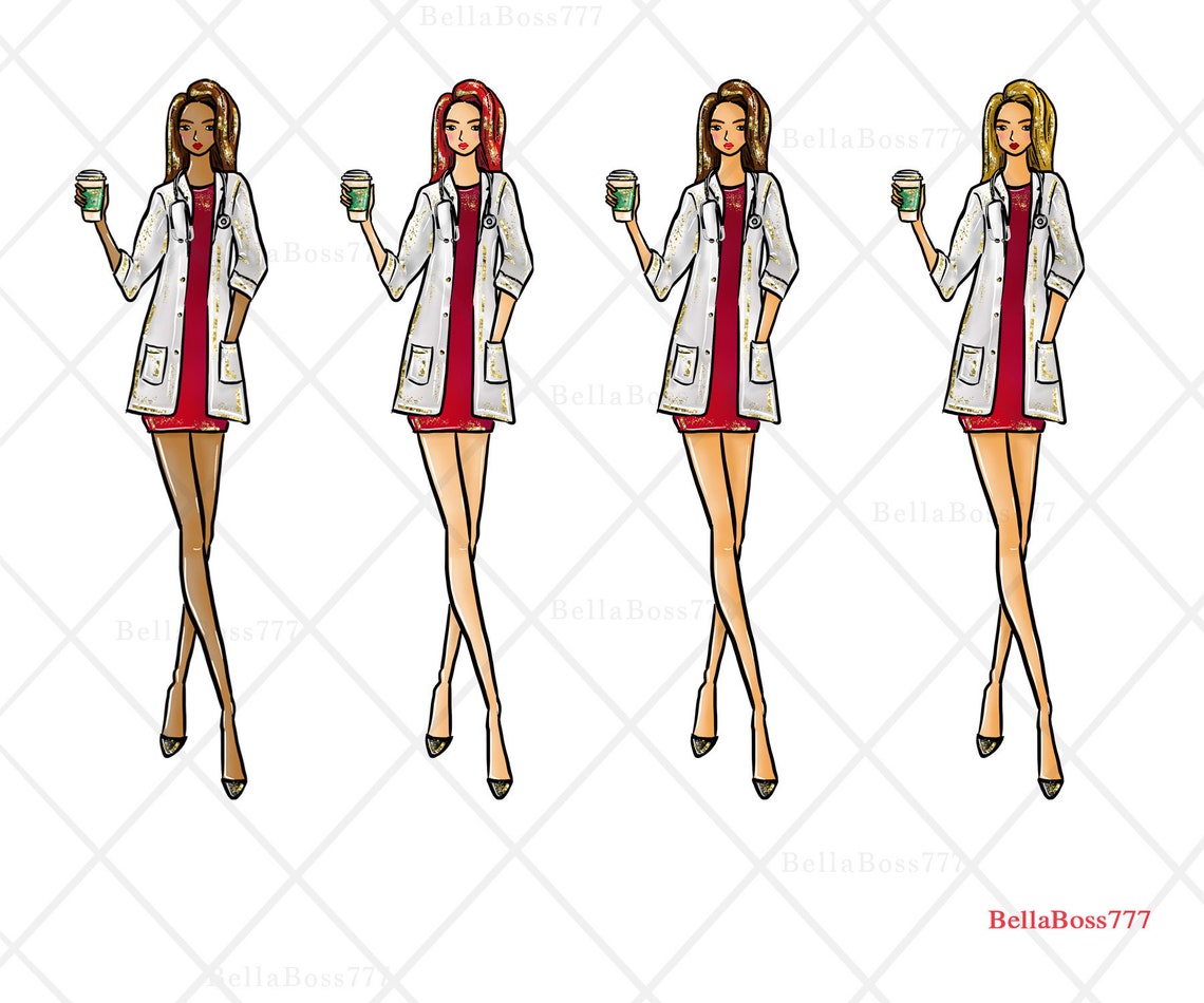 Doctor Clipart Medical Sticker Planner Girl Nurse Injection - Etsy