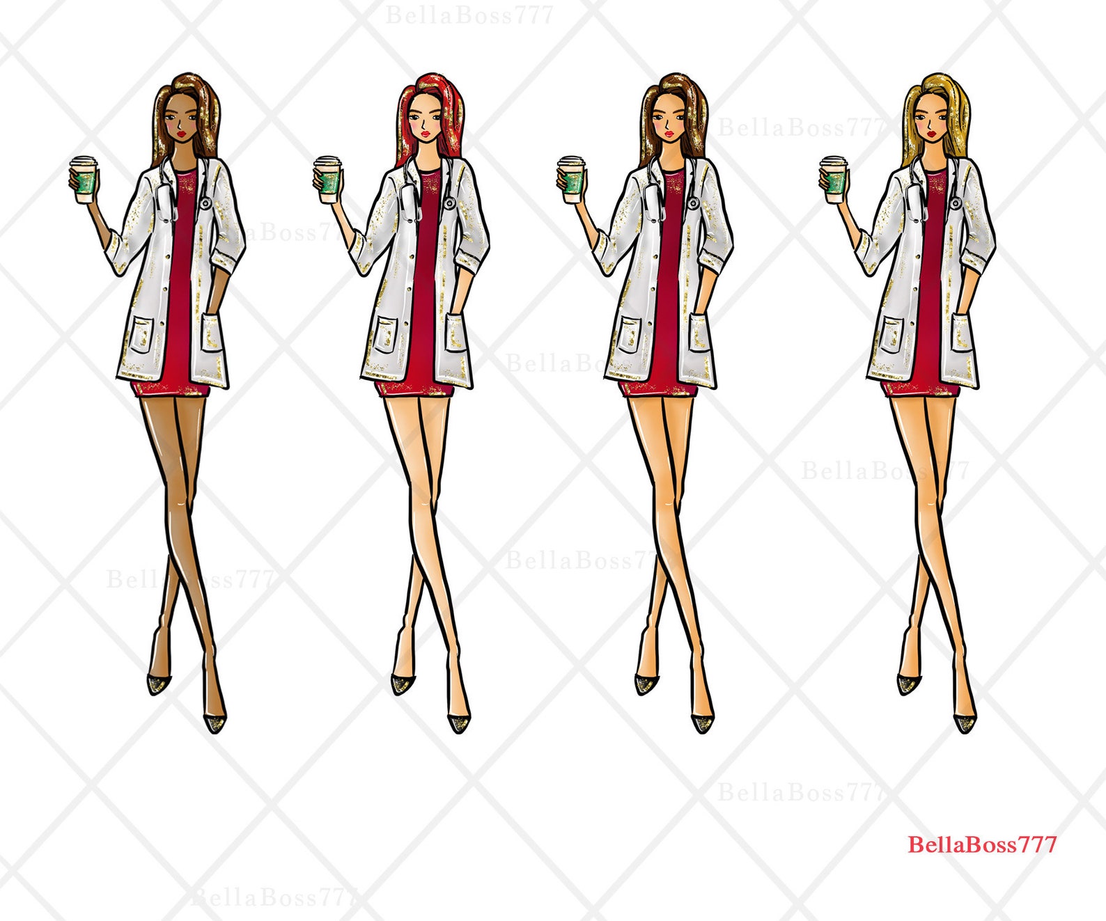 Doctor Clipart Medical Sticker Planner Girl Nurse Injection - Etsy