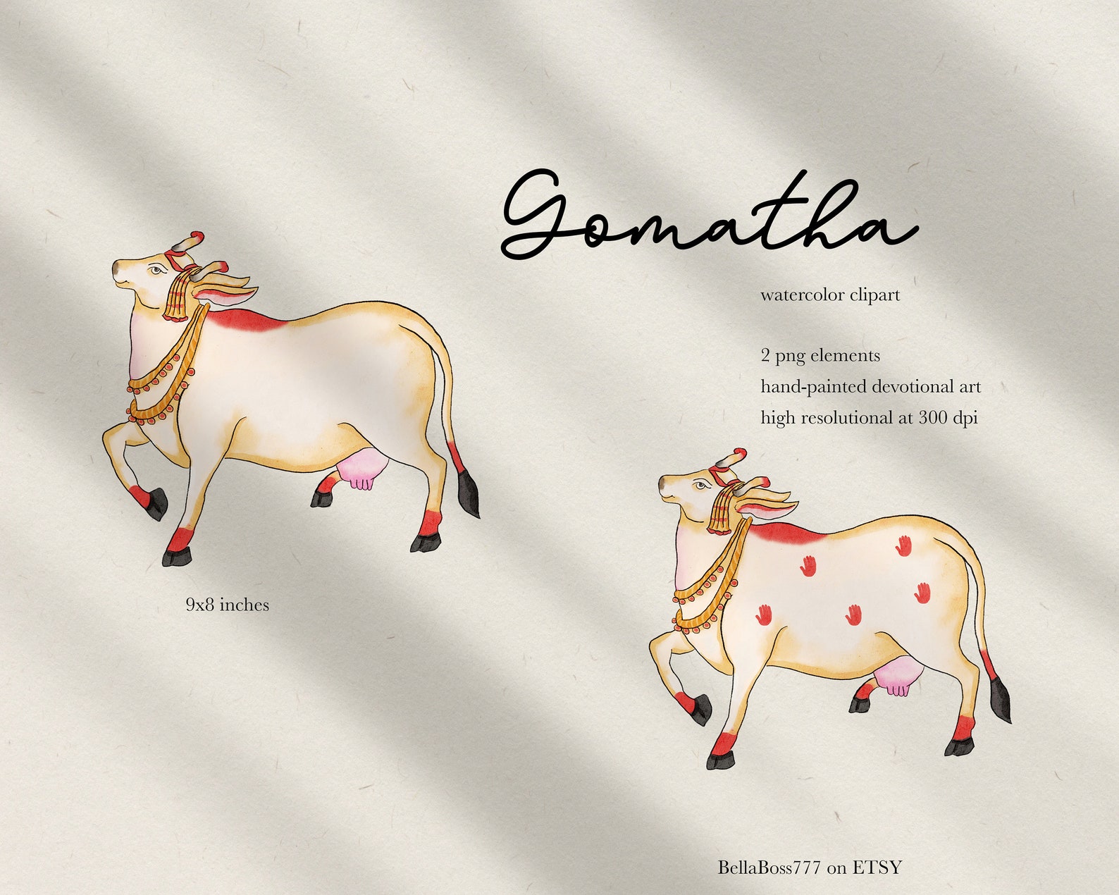 Gomatha Clipart Kamadhenu Indian Cow Clipart Hindu God - Etsy