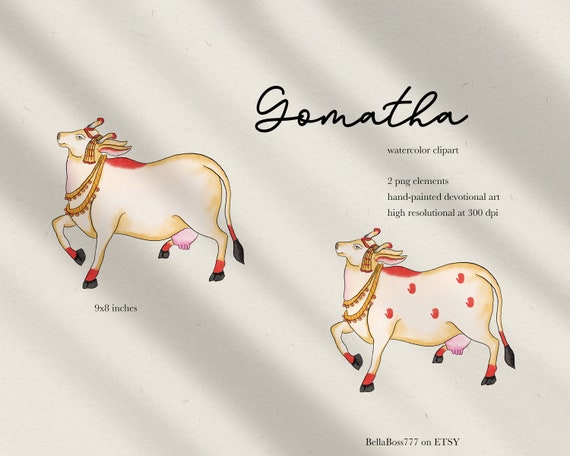 Gomatha Clipart Kamadhenu Indian Cow Clipart Hindu God - Etsy