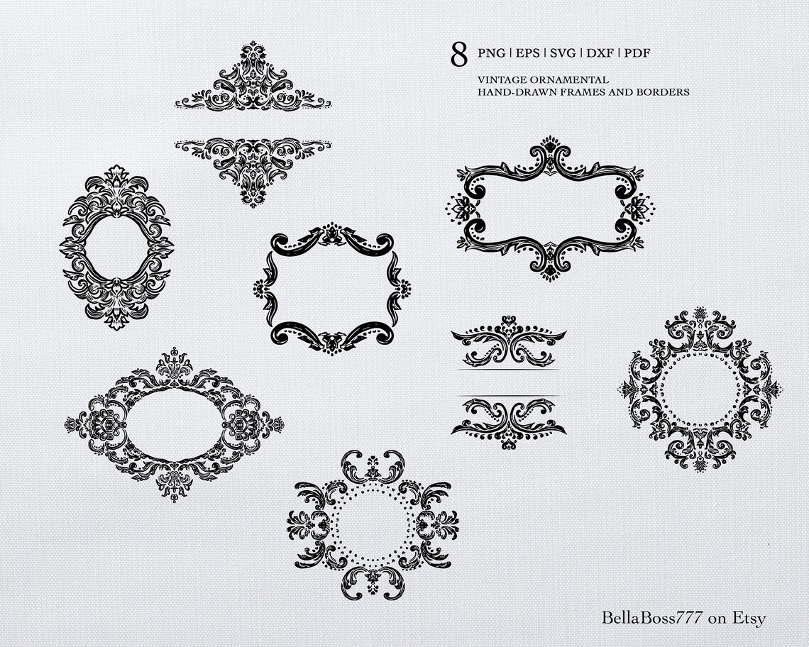 Ornamental Svg, Frames SVG, Border SVG, Decorative Svg, Flourish Svg ...
