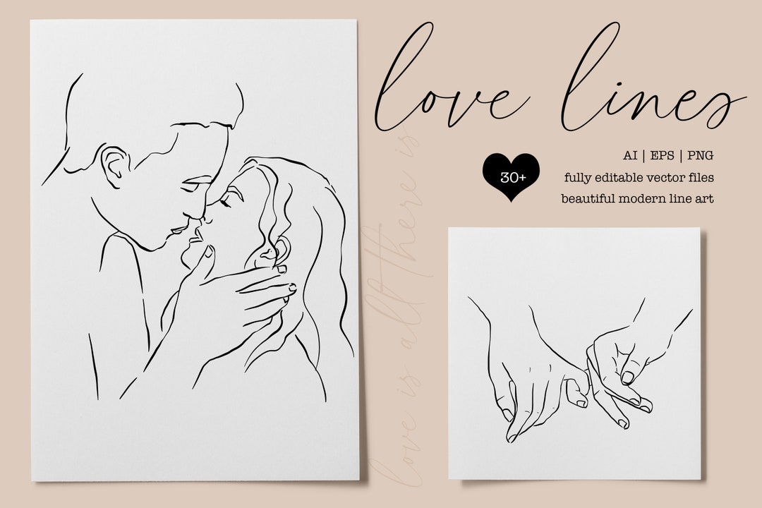 Love Line Art, Female Line Art, Woman Face Lineart, Couple Clipart ...